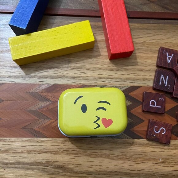 Storage & Organization | Kissing Face Emoji Yellow Mini Tin Box | Poshmark